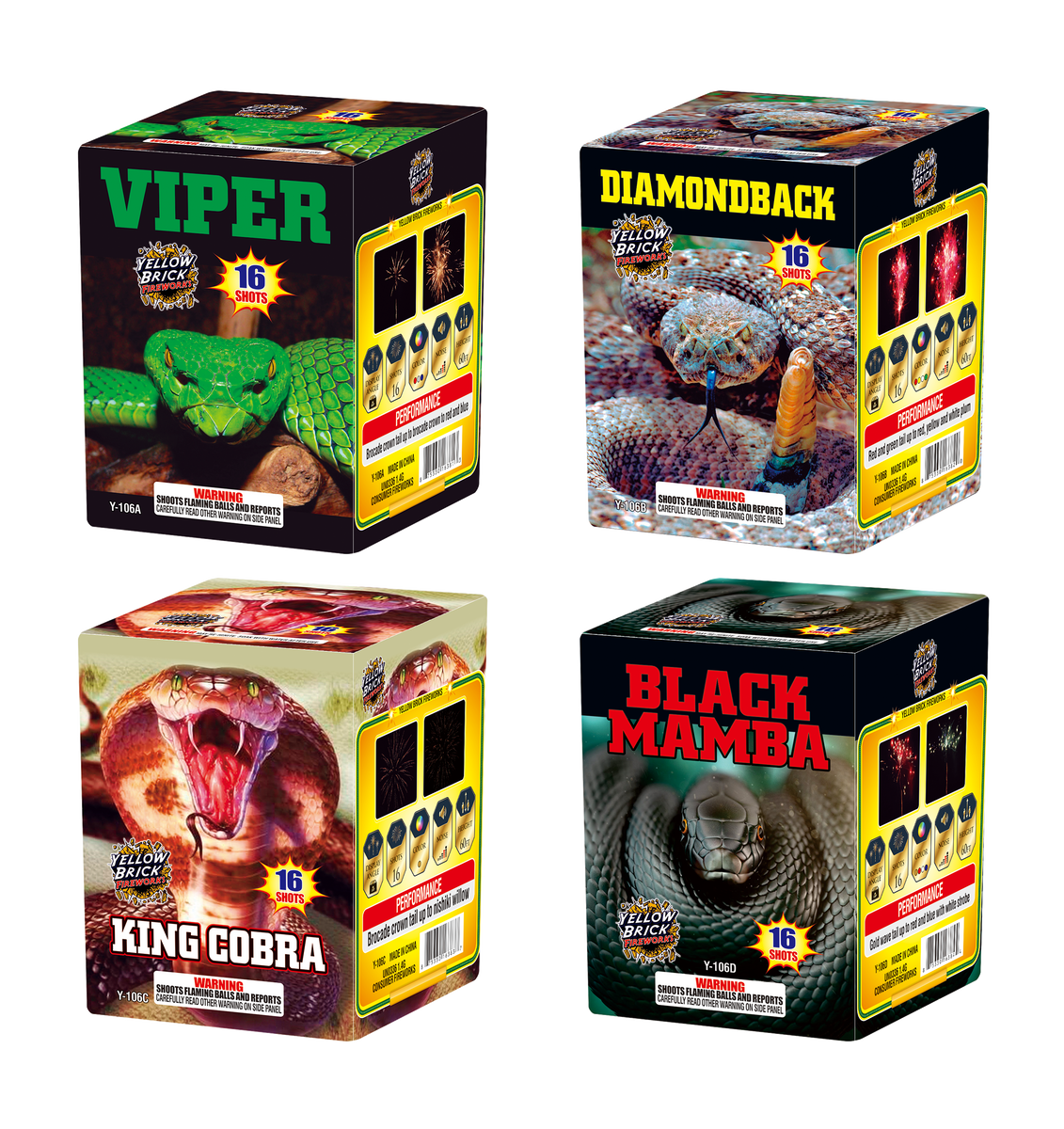 Venom Series 16 Shots – Helm Fireworks