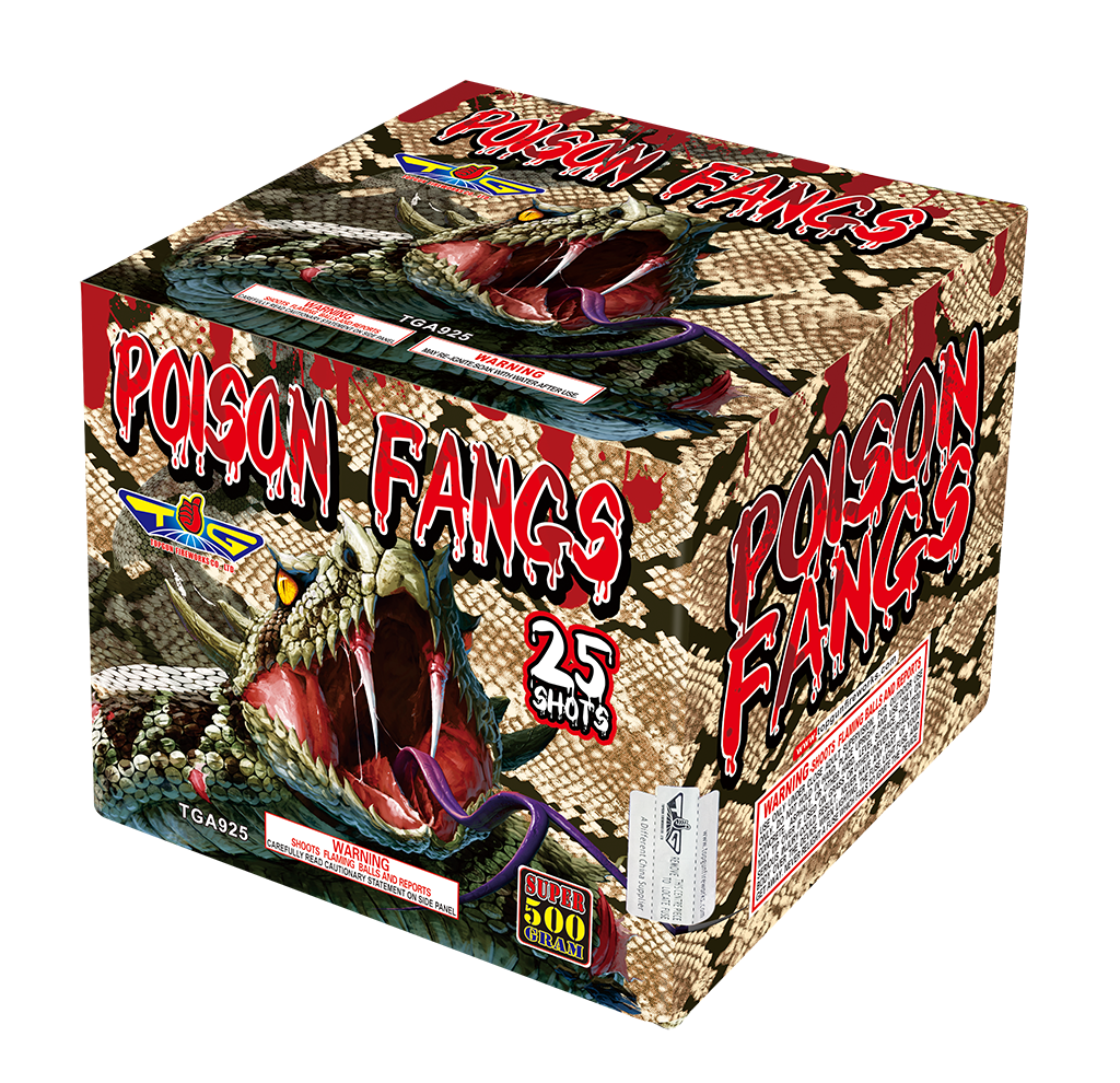 Poison Fangs 25 Shots – Helm Fireworks